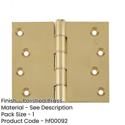 High-Quality Polished Brass Projection Hinge 102x125x3.5mm - Door Hinges