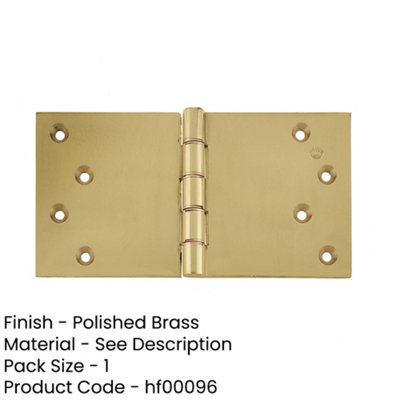 High-Quality Projection Hinge in Polished Brass - 102x200x4.5mm - Door ...