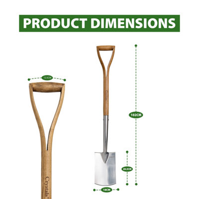 High-quality Stainless Steel Square Spade 102cm with Wooden Handle