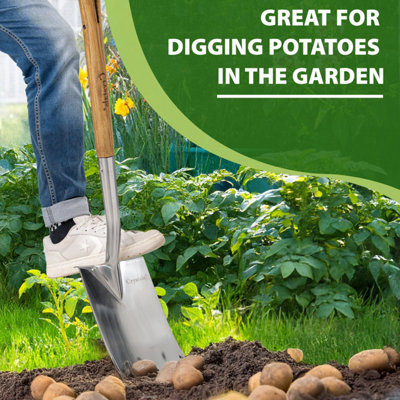 HIGH-QUALITY STAINLESS STEEL SQUARE SPADE 102CM WITH WOODEN HANDLE