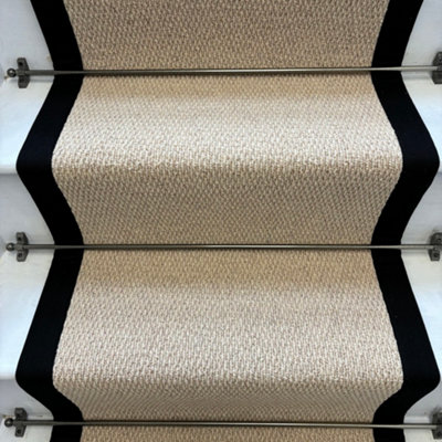 High quality Stair Runner Loop Pile 100% Wool edge Kalahari Caramel 65 ...