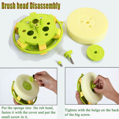 High Reach Telescopic Window Cleaner Tool with Squeegee & Scrubber