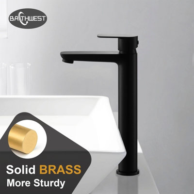 High Rise Basin Mixer Taps, BATHWEST Tall Bathroom Sink Taps Modern ...