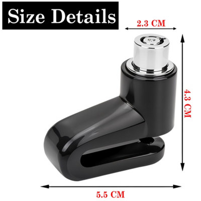 High Security Disc Lock, 2 Keys Wheel Immobiliser Disc Brake Lock, Black