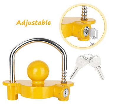 High Security Hitch Lock Caravan Trailer Hitch Coupling Tow Ball Lock ...