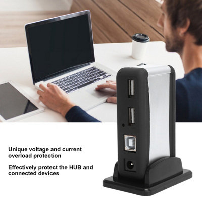 High-Speed 7-Port USB Hub with Power Supply for Laptops&Desktops-Fast ...