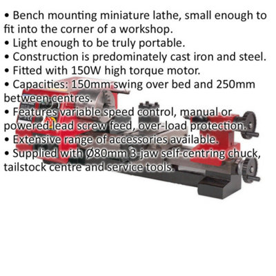 HIGH TORQUE 250MM METALWORKING MINI LATHE FOR PRECISION PROJECTS