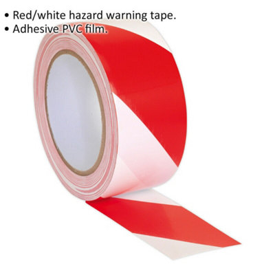 High-Visibility 50mm x 33m Red and White Adhesive Warning Tape for ...