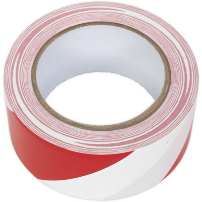 High-Visibility 50mm x 33m Red and White Adhesive Warning Tape for ...
