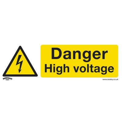 High Voltage Health & Safety Sign - Durable Rigid Plastic 300x100mm ...