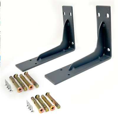 Highdecora 187mm Iron L Shelf Brackets, Wall Mounted Shelf Support ...