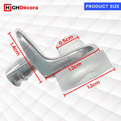 Highdecora Glass Shelf Support Pegs, 5mm Pin Diameter, Steel Alloy ...