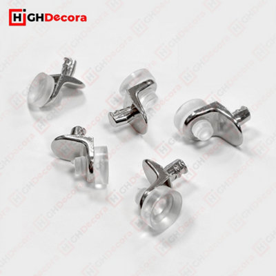 Highdecora Glass Shelf Support Pegs, 5mm Pin Diameter, Steel Alloy ...