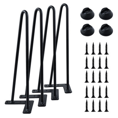 highdecora Hairpin Legs, Heavy Duty Metal Two-Rod Iron Wire Table 4 ...