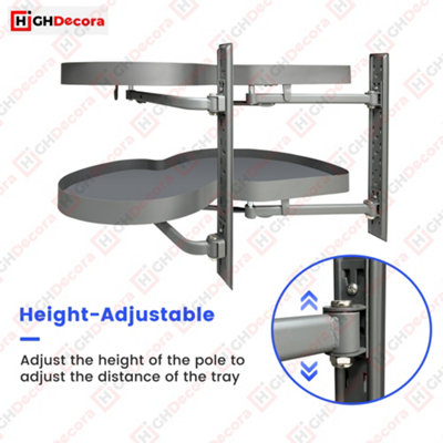 Highdecora Kitchen Cabinet Magic Corner Organizer, 2-Tier Swing Tray ...