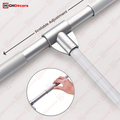 HIGHDECORA PULL DOWN WARDROBE RAIL, ADJUSTABLE WIDTH 60-83CM, SOFT ...