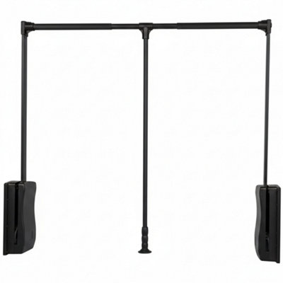 Highdecora Pull Down Wardrobe Rail, Adjustable Width 83-115cm, Soft ...