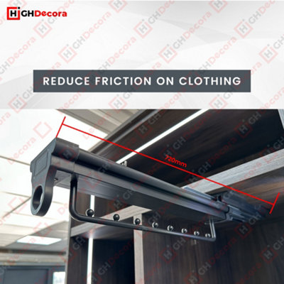 Highdecora Pull Out Clothes Rail, 45.5 cm Adjustable Wardrobe Hanger ...