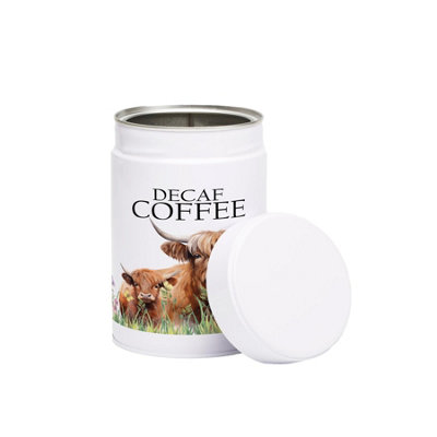 Highland Cow & Calf Decaf Coffee Canister - Countryside Farm Animals ...