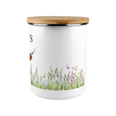 Highland Cow & Calf Storage Canister - Countryside Farm Animals Large ...