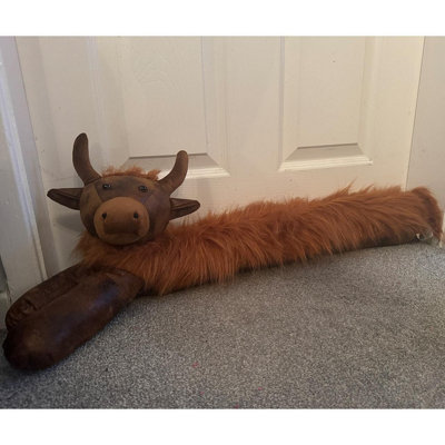 Highland Cow Draught Excluder - Novelty Animal Design Door Draft Breeze ...