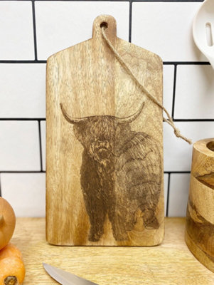 Highland Cow Engraved Wooden C