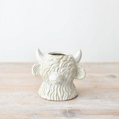 Highland Cow Planter Pot Garden