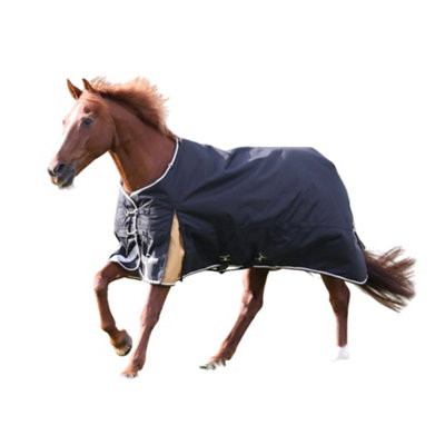 Highlander Plus 200g Standard Neck Horse Turnout Rug Black (5 6")