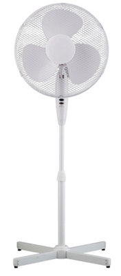 HIGHLANDS 16 INCH OSCILLATING PEDESTAL ELECTRIC FLOOR FAN - ADJUSTABLE ...