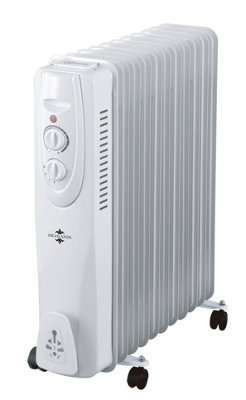 Highlands Oil Filled Radiator Electric 2500W Adjustable Thermostat 11 ...