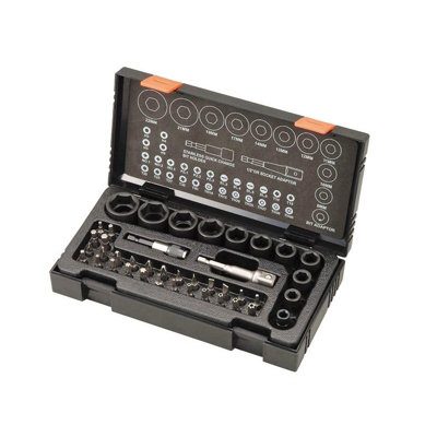 Hikoki Metric 1/2in Drive Impact Socket & Bit Set, 41 Piece Multi ...