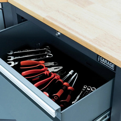 Hilka 14 Piece Garage Corner & Cabinet Storage Set - Heavy Duty All ...
