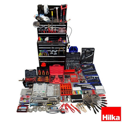 Hilka 1730 Piece Mechanics Tool Kit with Heavy Duty 15 Drawer Tool ...
