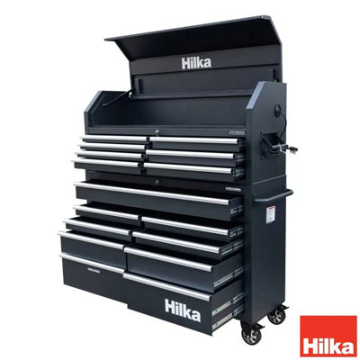 Hilka 56" 16 Drawer Professional Tool Chest & Cabinet Combo Steel, Ball ...