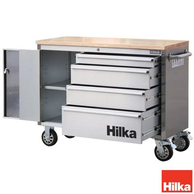 Hilka Professional Stainless Steel Tool Cabinet with 4 Drawers, 1 ...