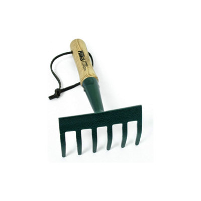 Hilka Small Hand Garden Rake - Metal Soil Rake