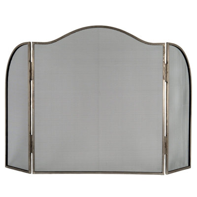Hill Interiors Antique Look Fire Screen Silver (85cm x 3cm x 85cm)