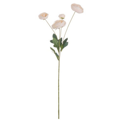 Hill Interiors Artificial Single Stem Ranunculus Cream (One Size) | DIY ...
