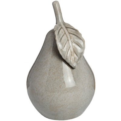 Hill Interiors Ceramic Pear Antique Grey (Small (H11.5 x W11.5 x D19.5cm))