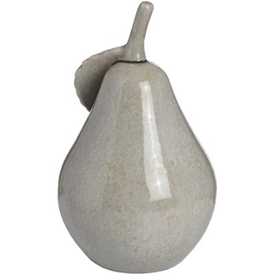 Hill Interiors Ceramic Pear Antique Grey (Small (H11.5 x W11.5 x D19.5cm))