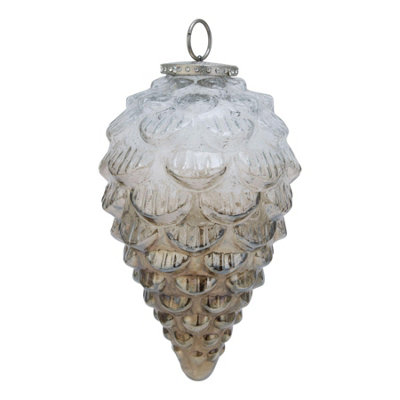 Hill Interiors Gl Pine Cone Bauble Coffee (18cm x 11cm x 11cm)
