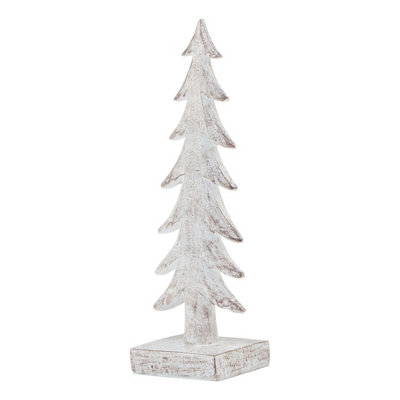 Hill Interiors Snowy Forest Tree Sculpture White (17cm x 5cm x 6cm)