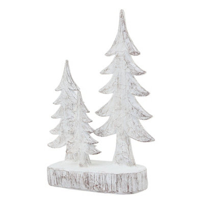 Hill Interiors Three Snowy Pine Tree Sculpture White (One Size)