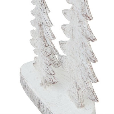 Hill Interiors Three Snowy Pine Tree Sculpture White (One Size)