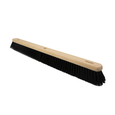 Hillbrush Industrial Natural Coco Coir Platform Broom Head Black/Beige ...