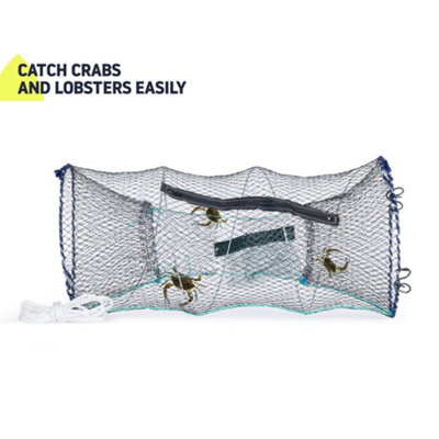HILLINGTON Crab & Lobster Drop Net - with Bait Clip & Rope - Safe ...