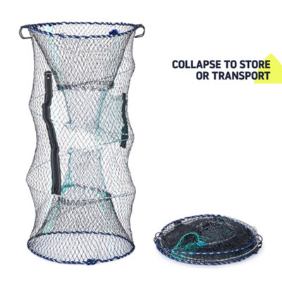 HILLINGTON Crab & Lobster Drop Net - with Bait Clip & Rope - Safe ...