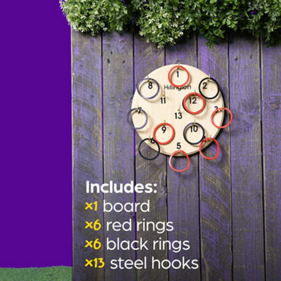HILLINGTON Outdoor Wooden Hoop Ring Toss Game