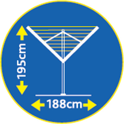 Hills 164240 Portadry Rotary Dryer 4-Arm 45m Washing Line Drying Clothes