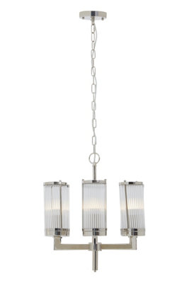 Hilton Pendant Light, Silver, Metal, Glass